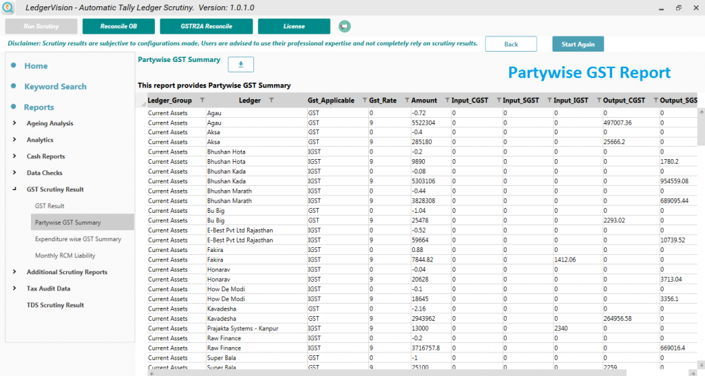 LedgerVision | Automatic Tally Ledger Scrutiny - LedgerVision