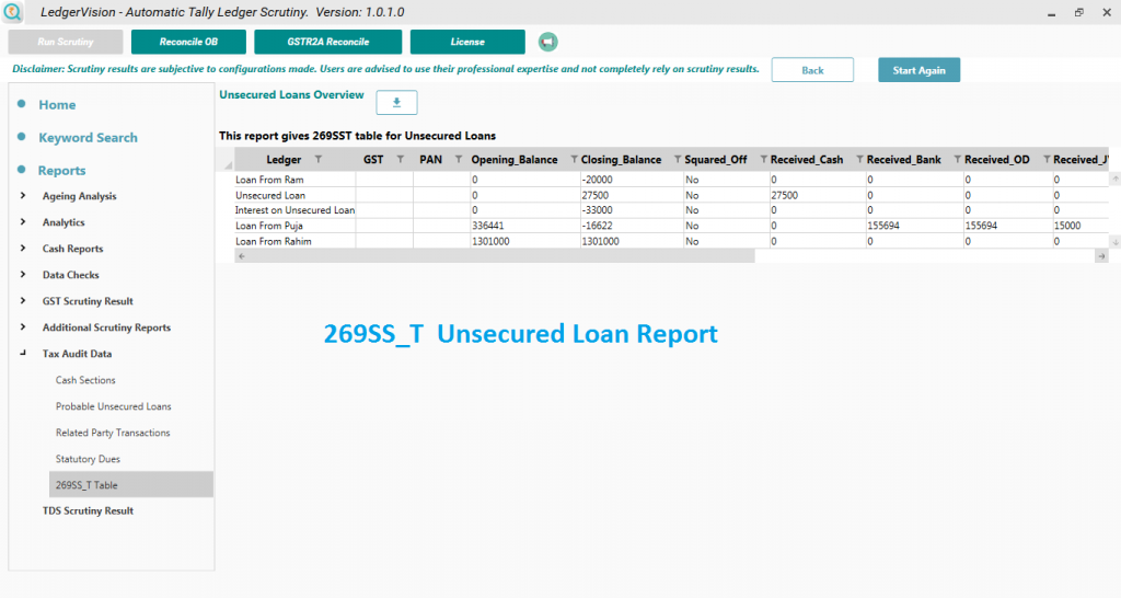 LedgerVision | Automatic Tally Ledger Scrutiny - LedgerVision