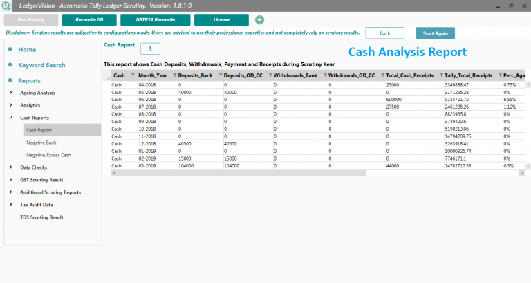 LedgerVision | Automatic Tally Ledger Scrutiny - LedgerVision