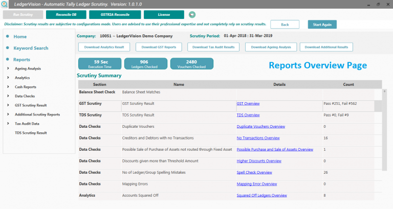 LedgerVision | Automatic Tally Ledger Scrutiny - LedgerVision