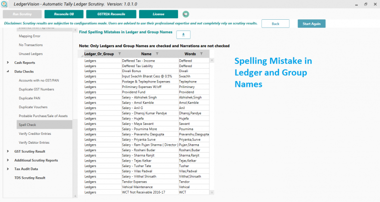 LedgerVision | Automatic Tally Ledger Scrutiny - LedgerVision
