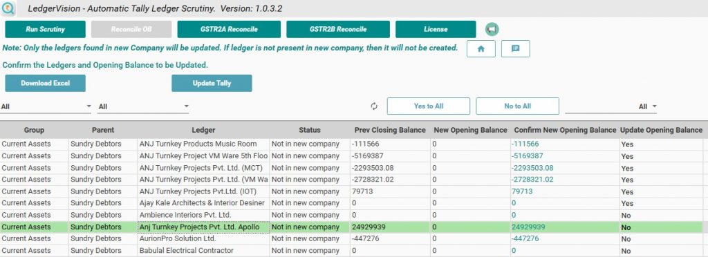 Update Ledger Opening Balance in Tally | LedgerVision - LedgerVision